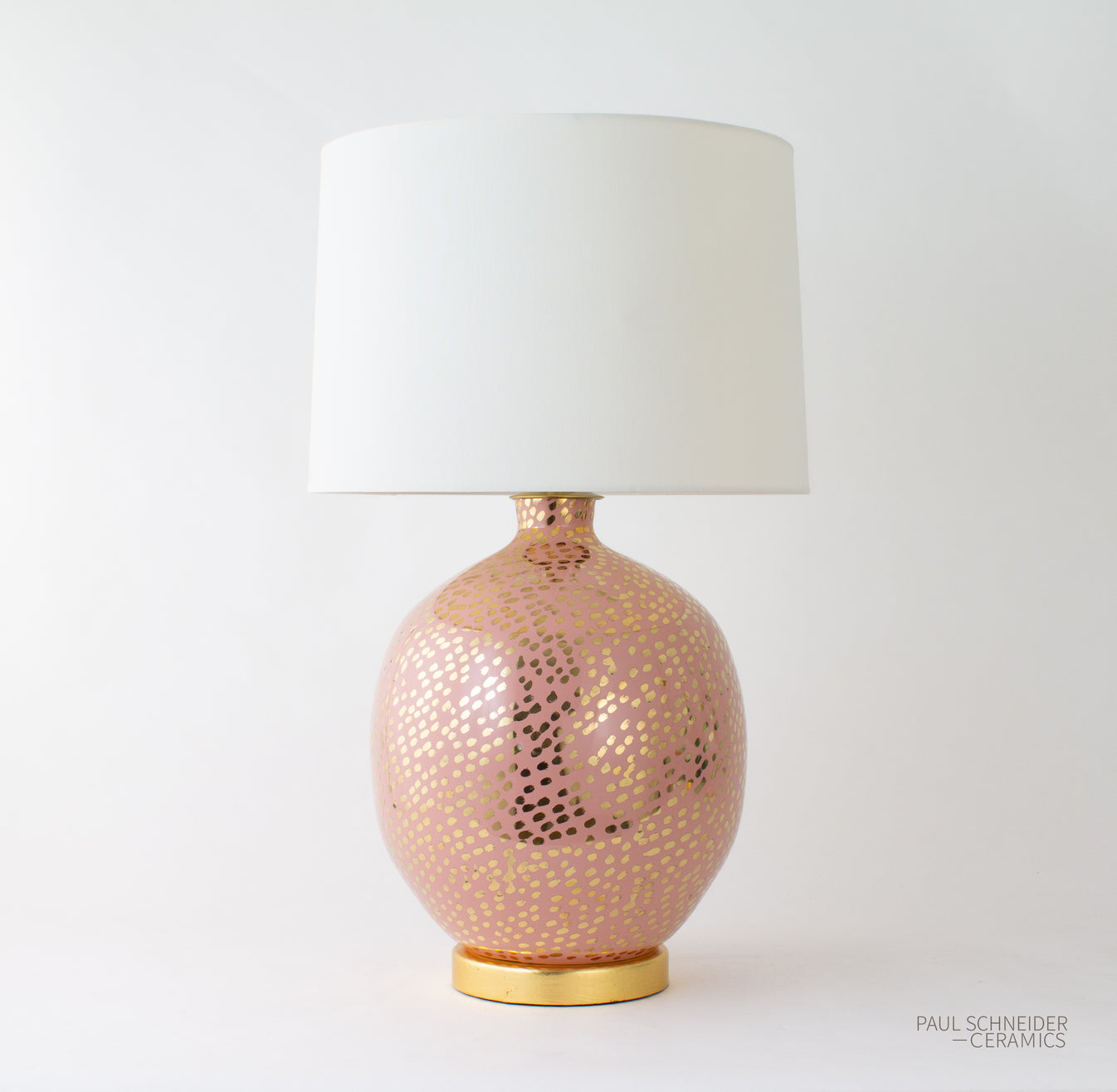 MARFA Round | Dappled | Gold Lustre + Rose – Paul Schneider Ceramics